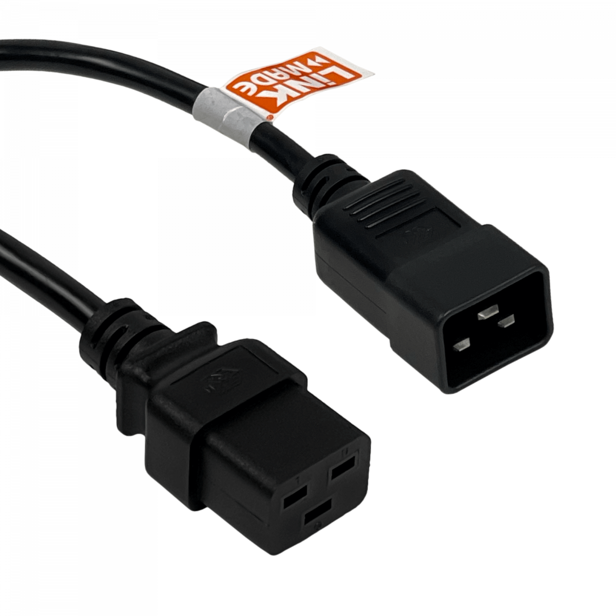 LK - CDMD. 1,4mt C19-Hembra C20-Macho Cable Poder Negro 16A 3x1,5mm2 140cm