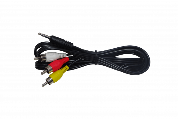 LK - AV-2MR. 3,5mm-M 3-RCA-M 1mt Macho-Macho Cable Audio-Video Plug-RCA ...