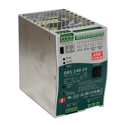 LK - DRS-240-24. MEANWELL 24VDC 10A 240W 10-100AH RJ45 Anch-86mm req ...